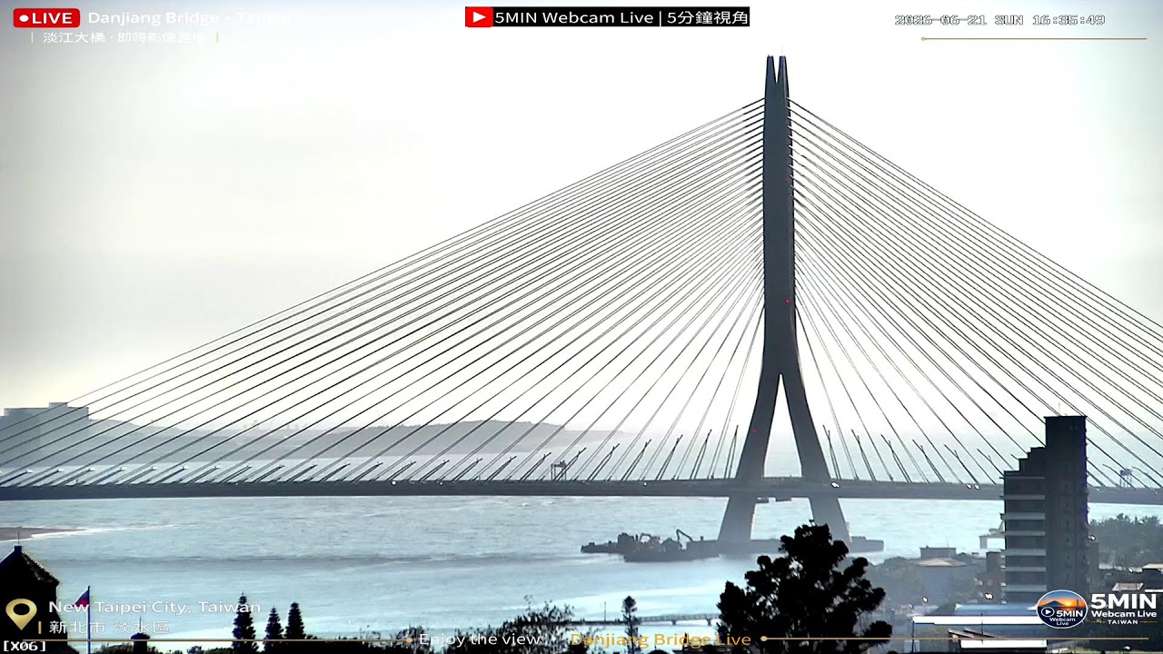 Danjiang Bridge over the Tamsui Estuary - Live Webcam | GeoWebcams