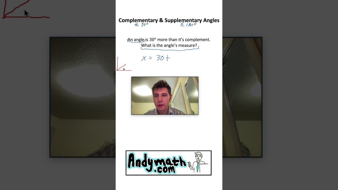 Solving For Complementary Angles  #Shorts