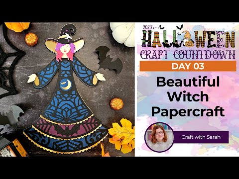 Beautiful Papercraft Witch SVG Tutorial 🦇 HCC 2023 Day 03