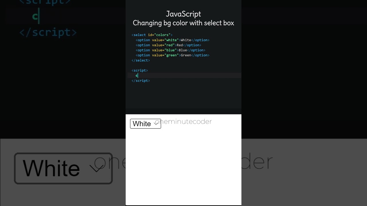 JavaScript: Changing Background Color Of An HTML Page Using Select Box