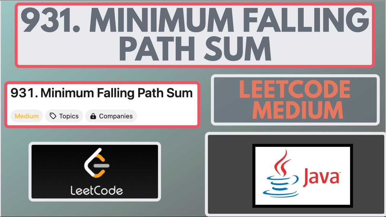 Leetcode | 931. Minimum Falling Path Sum | Medium | Java Solution