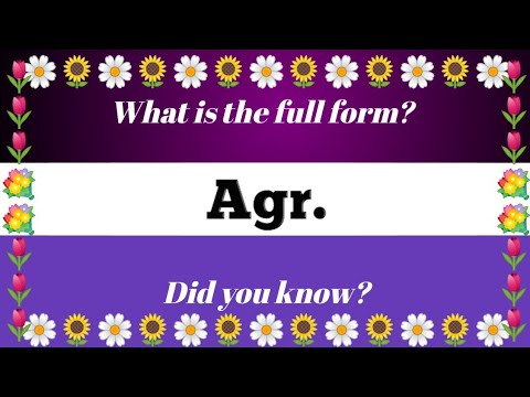 Full Form of Agr..