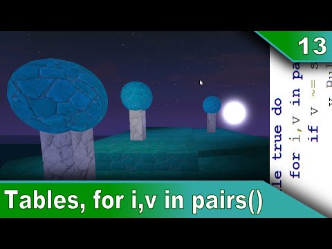 [13] Tables and for i,v in pairs() Loop - Roblox Scripting Tutorials
