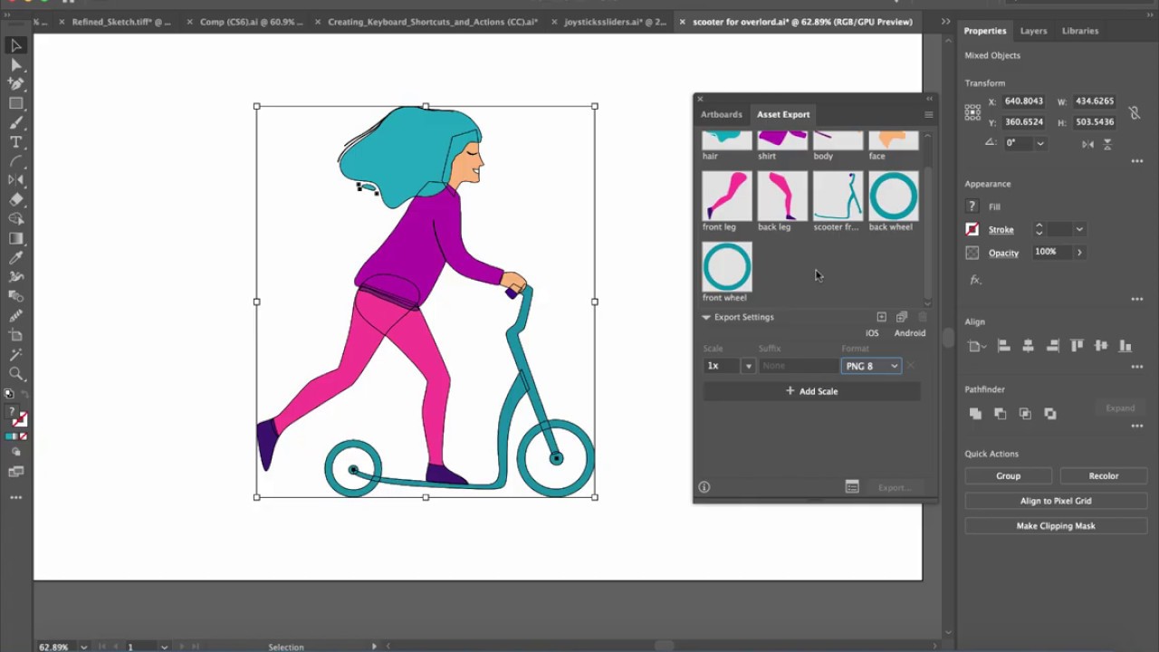 Adobe Illustrator - How to export separate elements