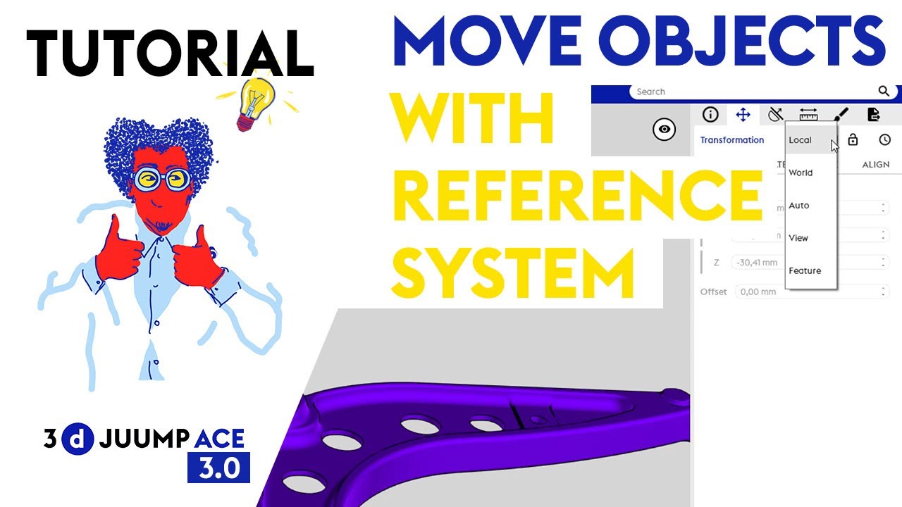 3D Juump Ace tutorial - Move components with reference system