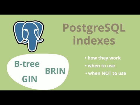 PostgreSQL indexes - B-Tree, GIN, BRIN. What's the difference? Easy explanation.