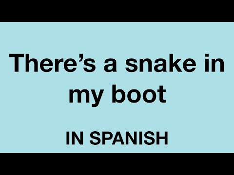 How To Say (There's a snake in my boot) In Spanish
