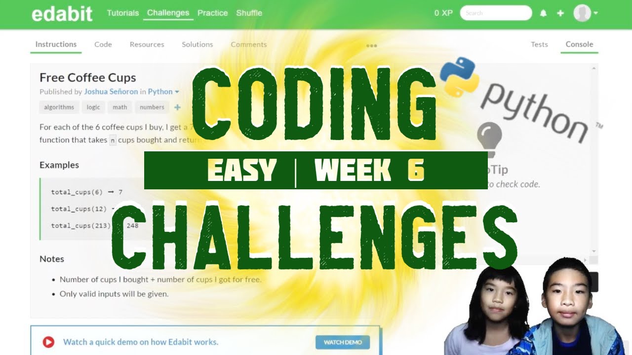 Learn to Code Python | Coding Challenges in Easy Week 6