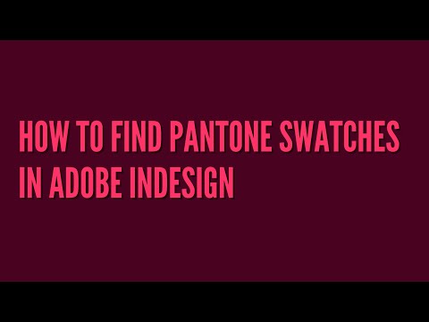 How to find Pantone swatches in InDesign