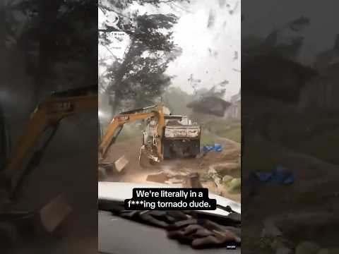 Construction workers film themselves stuck in St. Louis tornado #shorts