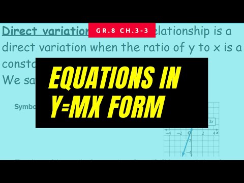 Equations in y=mx form | Expressions and Equations | Direct Variation | Real-World examples