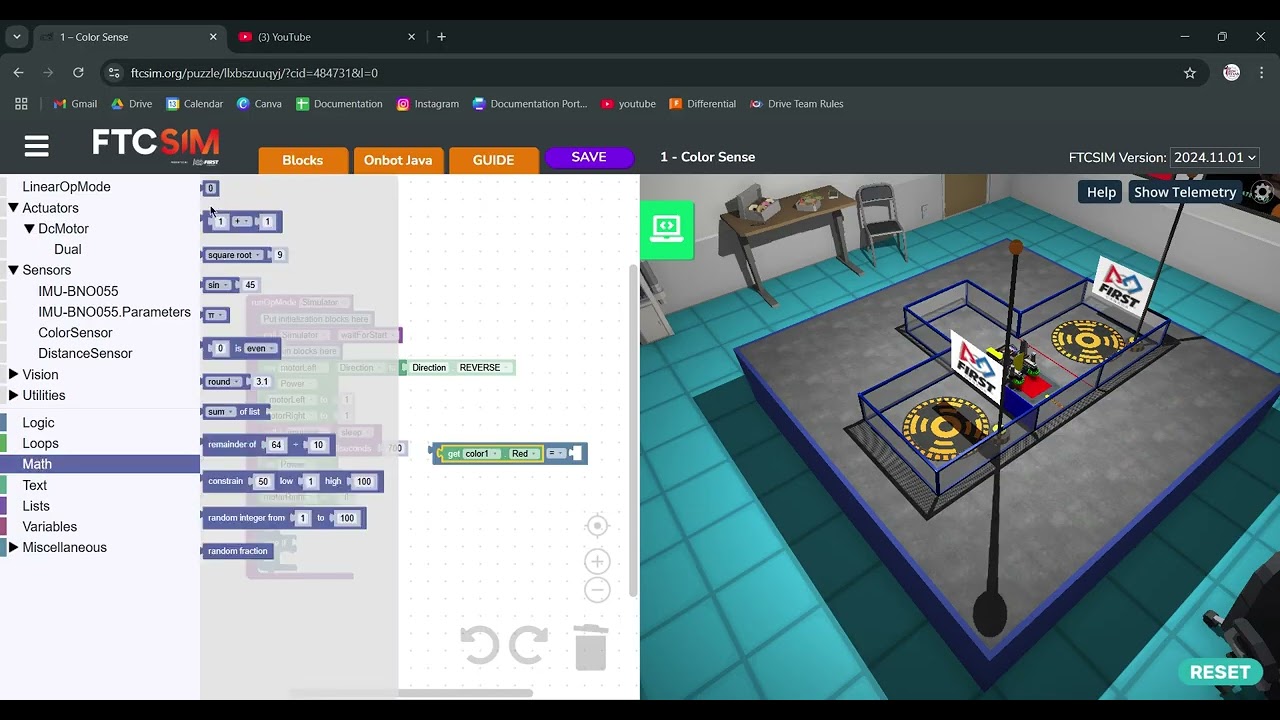 The *BEST* FTC SIM Color Sensor Tutorial