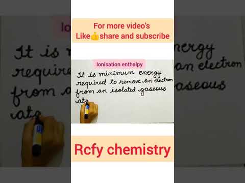 Definition of ionisation enthalpy | Rcfy chemistry #youtubeshorts #shorts