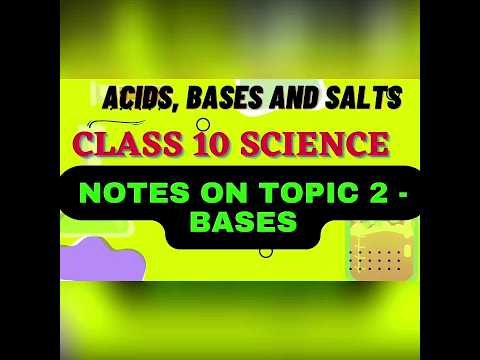 Notes on topic - Bases|ACIDS BASES And salts Class10 Science Chemistry Ch- 2#class10science #shortsÂ