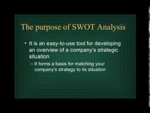The purpose of SWOT Analysis