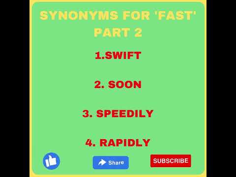 Synonyms for 'Fast' Part 2