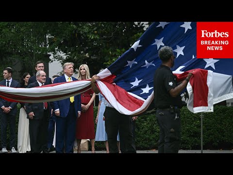 BREAKING NEWS: President Trump Alongside Family Including Ivanka Raises Giant New American Flag