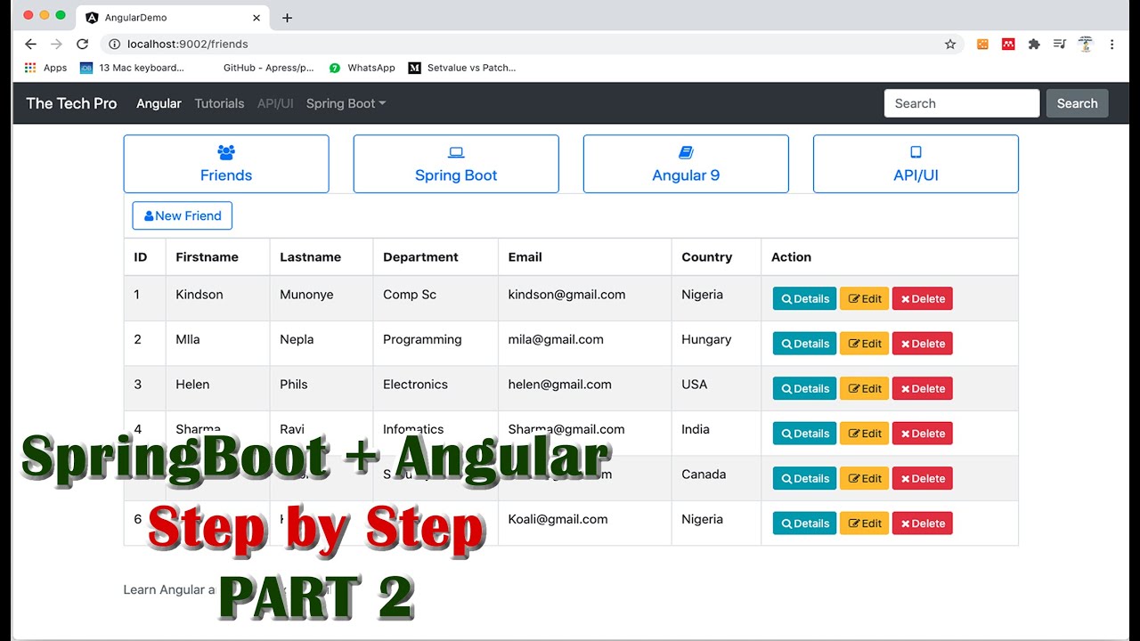 SpringBoot/Angular Tutorial Part 2 - Setup Angular App, Components and Routing