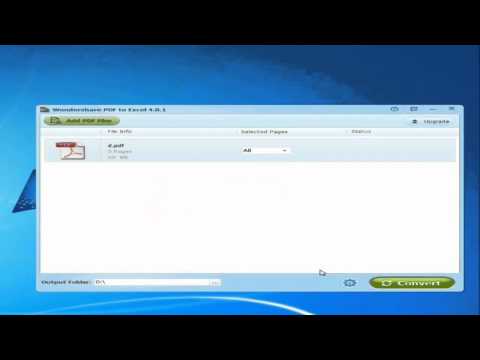 Como converter PDF para Excel 2007
