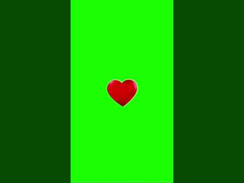 Animated Red Beating Heart Emoji ❤️ on Green Screen