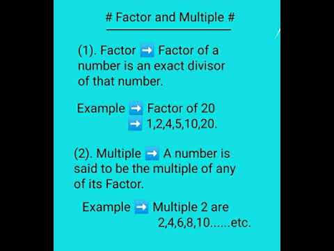 Factor and Multiple #A.G Study#