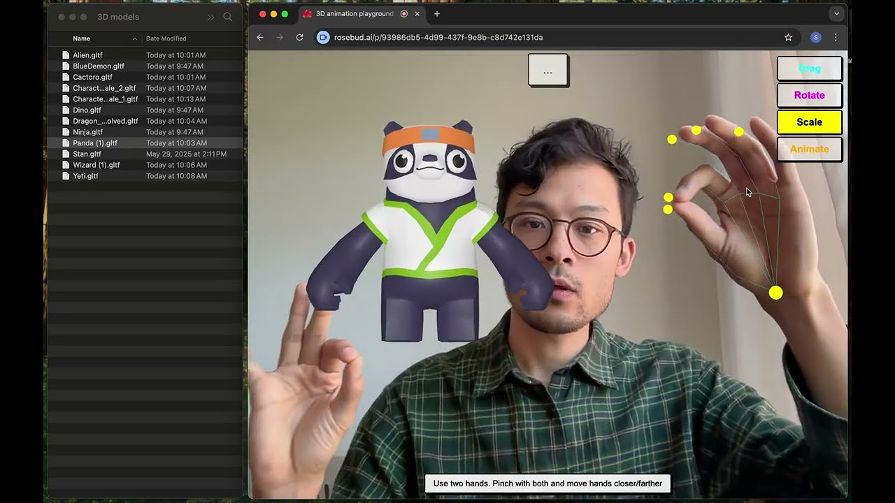 Controlling 3D Models with Voice + Hand Gestures