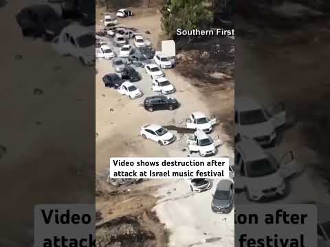 Drone video shows Hamas' destruction at Israel music festival