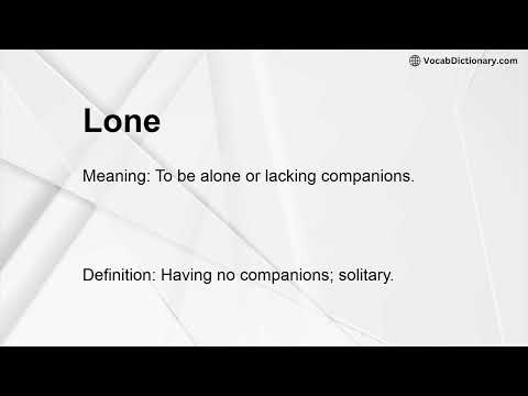 Lone Meaning