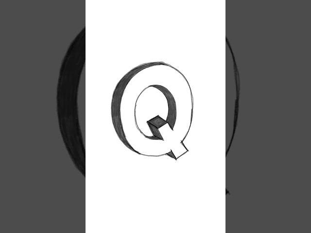 How To Draw and Learn To Easy Drawing 3D Letter Q วาดรูป 3 มิติ วาดรูป ...