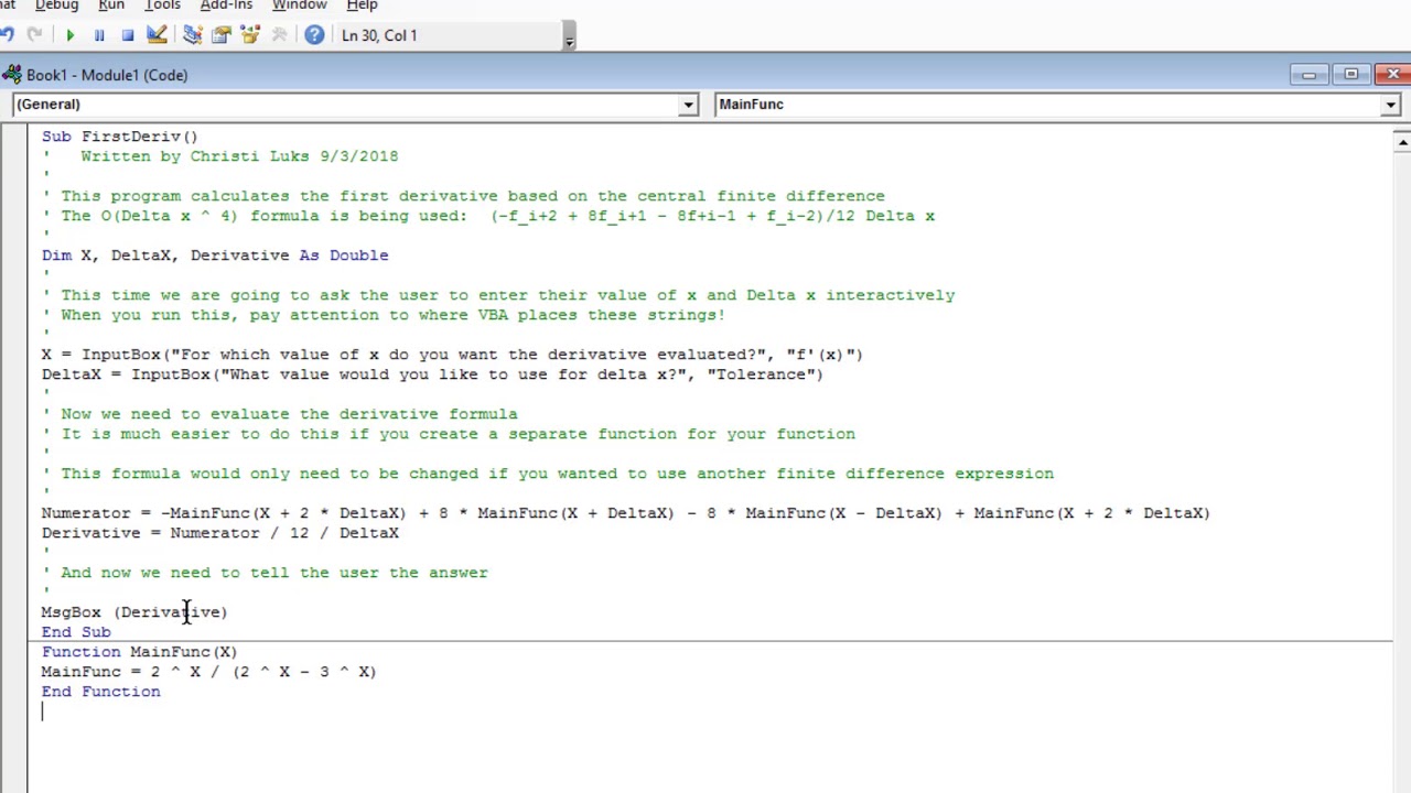 Numerical Differentiation 3B