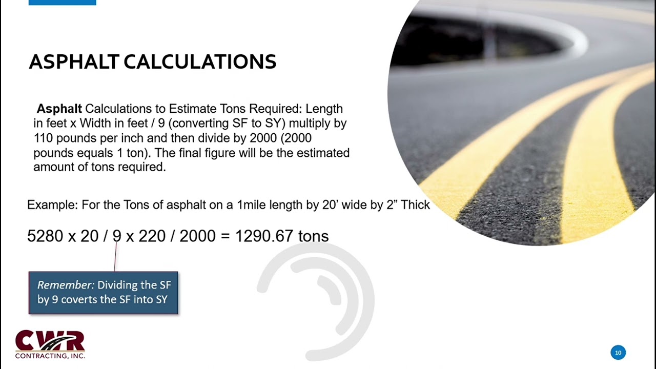 Asphalt Calculation Tutorial