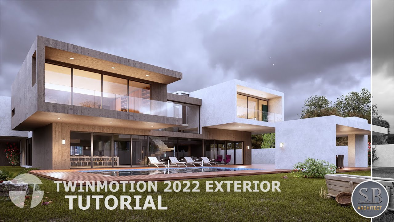 TWINMOTION 2022 - Exterior Render Remake [ Path Tracing ] Tutorial - Step By Step