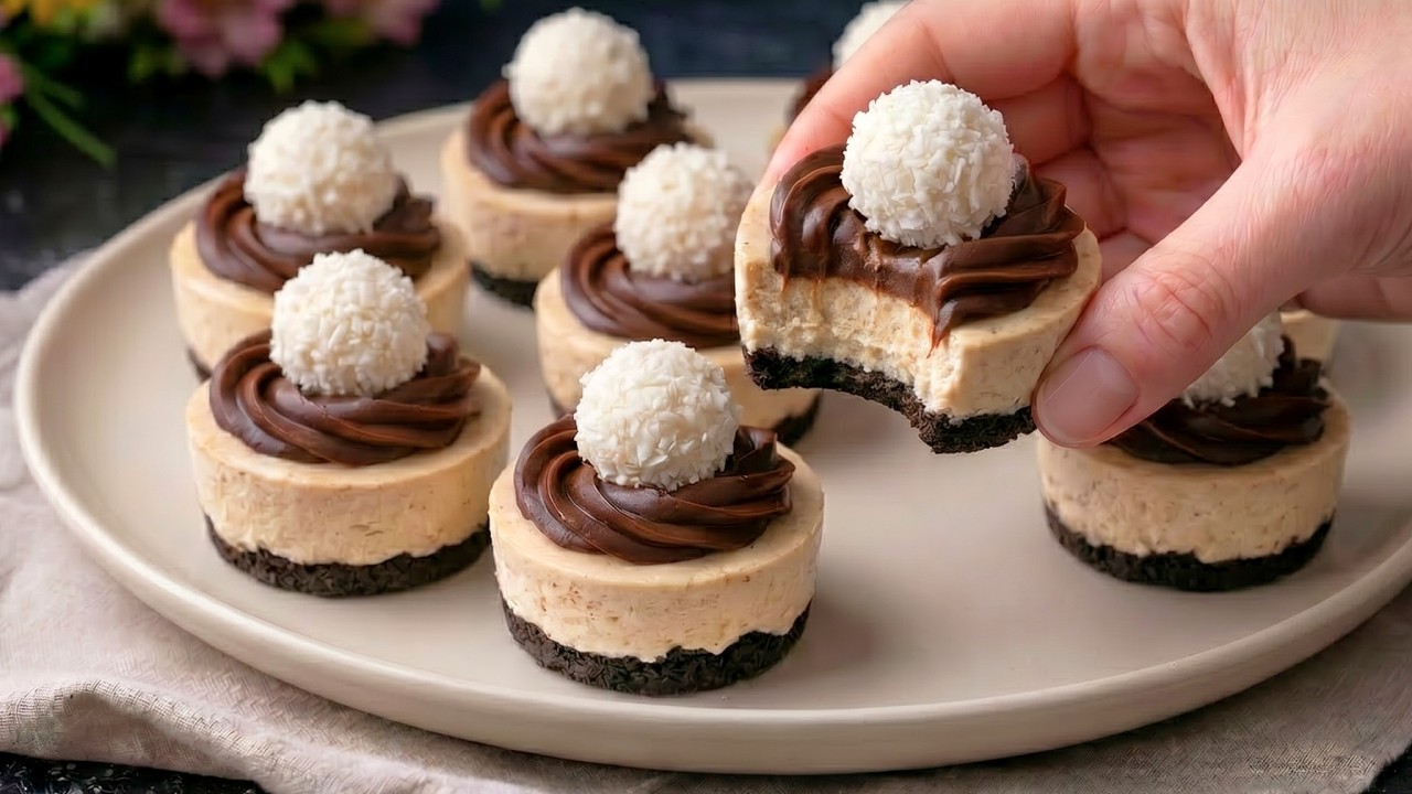 Just Mix & Chill! Creamy No-Bake Mini Cheesecakes With Chocolate! No Oven, No Eggs