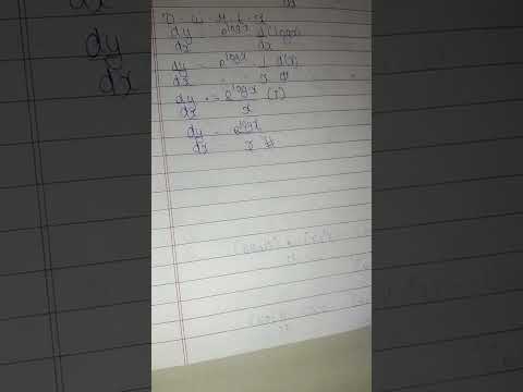 y=e^logx then dy/dx=? differentiation #study #shorts