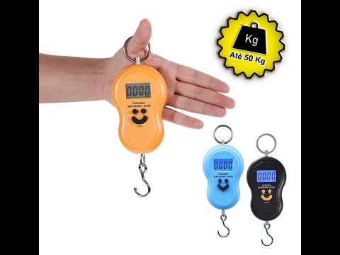 Balança Portátil Digital Eletrônica Mão Bolsa Mala Peixe Até 50kg