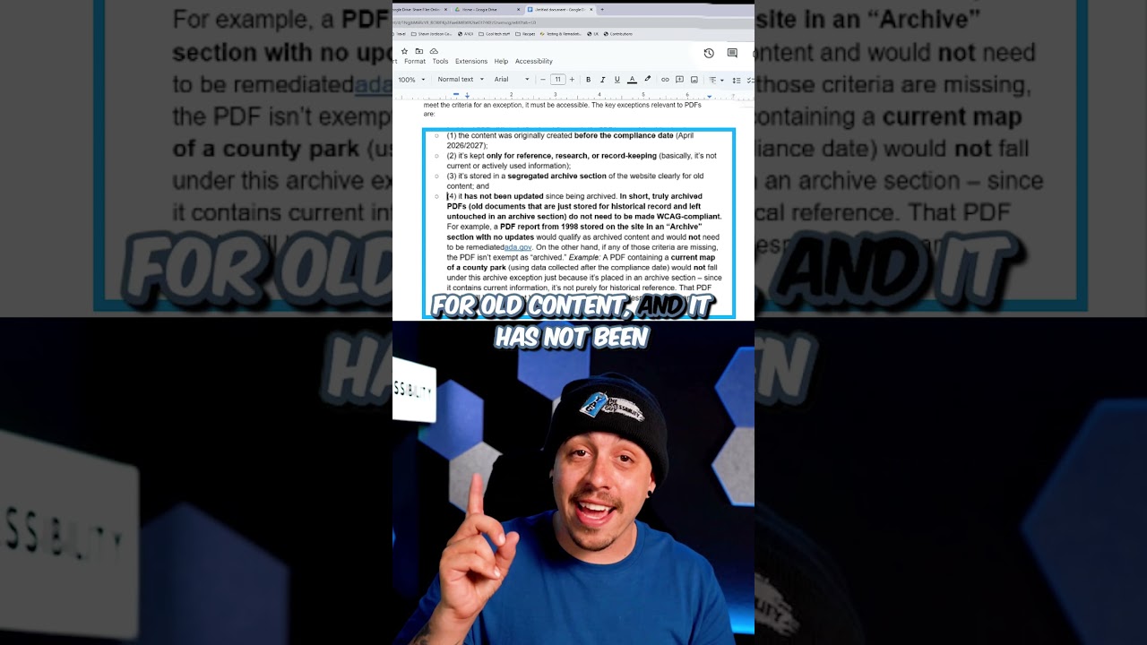 ADA Title 2 Requirements: Exceptions for Archived PDFs #pdfaccessibility #accessibilitymatters #ada