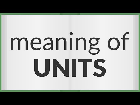 Units | meaning of Units