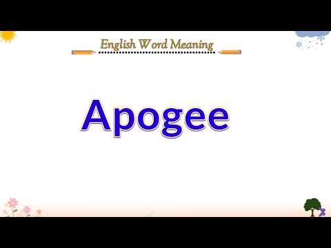 What do we mean by apogee | apogee meaning