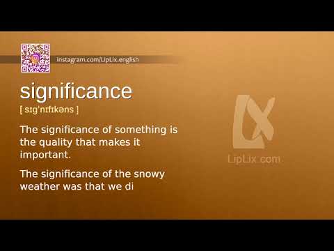 Significance : C1 level english vocabulary lesson, www.LipLix.com