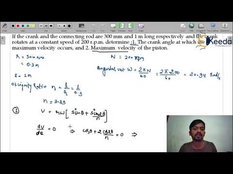 Numericals1: Piston Velocity and Acceleration -Kinematic and Dynamics Analysis of Slider Crank ...