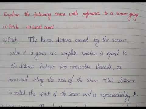 Pitch|least count|Screw gauge|physics