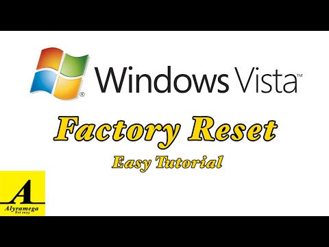 How to Factory Reset / Restore Windows Vista - Alyramega