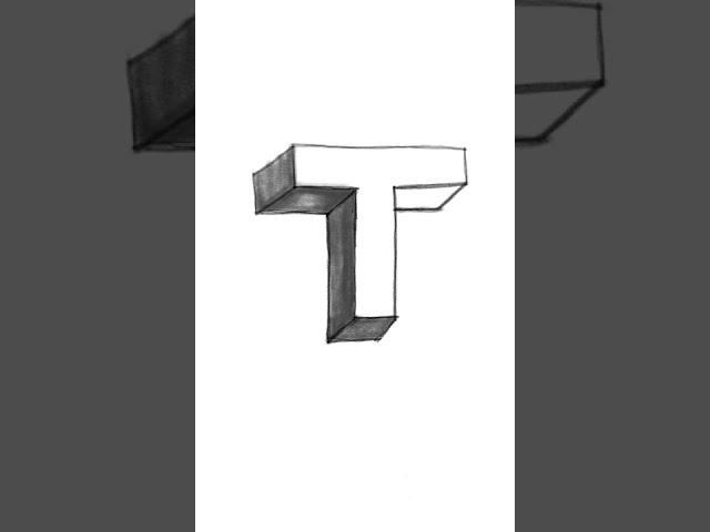 How To Draw and Learn To Easy Drawing 3D Letter T วาดรูป 3 มิติ วาดรูป ...