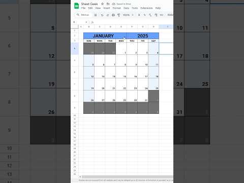 How to make an Automatic Calendar in Google Sheets! 🤩 #googlesheets #spreadsheets #excel