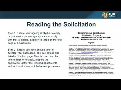 BJA Grant Application Education Series: The Federal Funding Process: What Applicants Should Consider