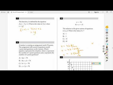 Digital SAT Math Practice Test 1 Complete Solution