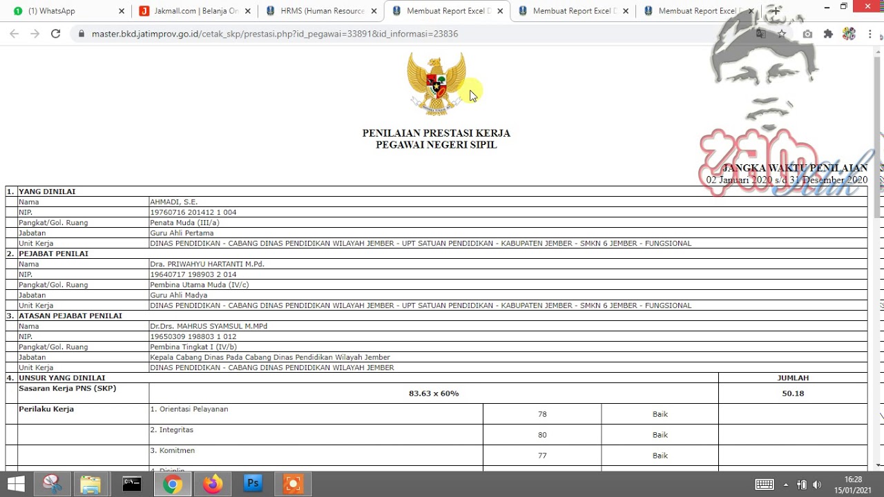 Mencetak SKP ASN dalam bentuk file pdf lengkap 2021