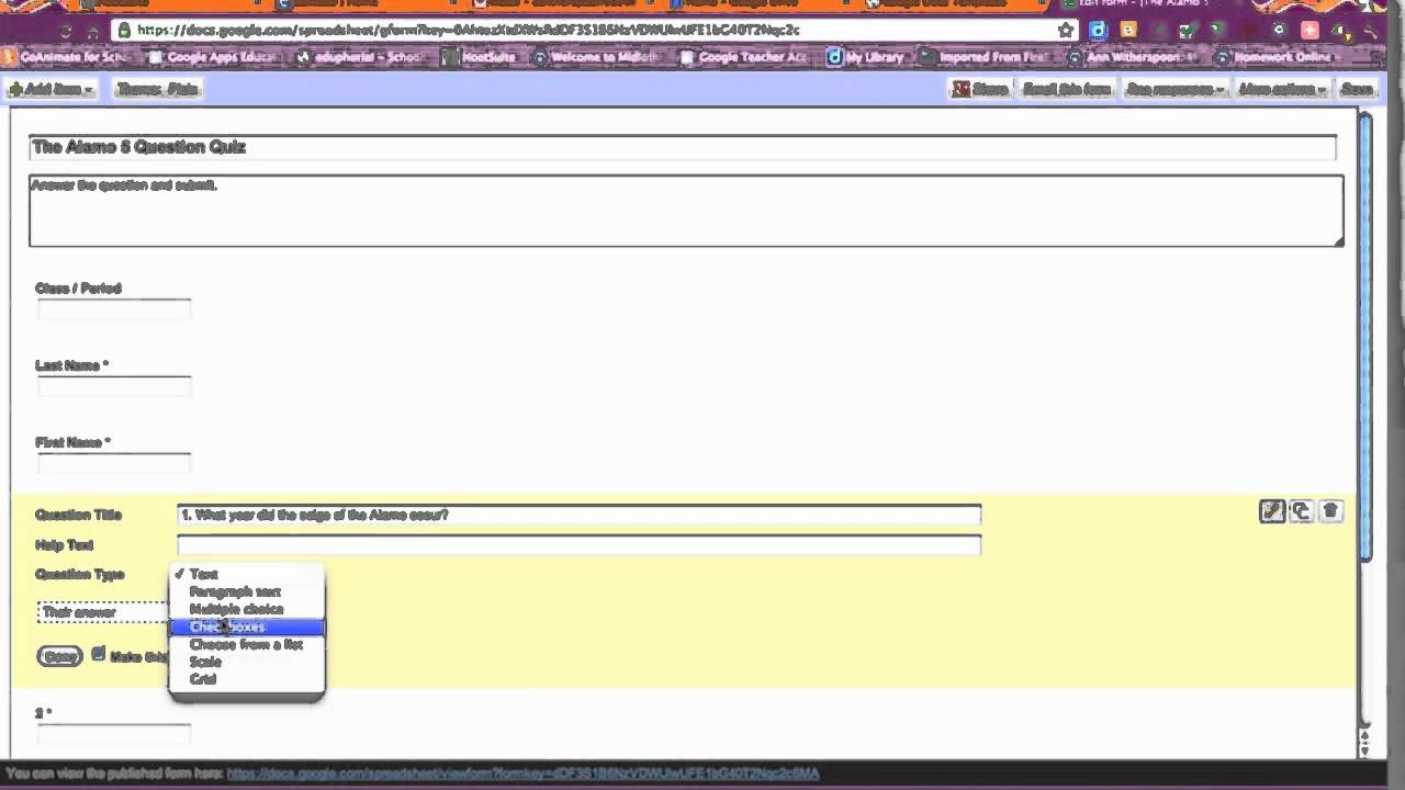 Google Docs Self Checking Forms