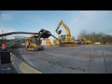 Sessler Wrecking- NYS Thruway Cashless Toll Booth Demolition Time Lapse